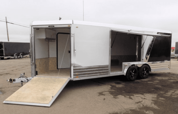 [BYO] 8 Wide Aluminum Deluxe V-Nose Snowmobile Trailer